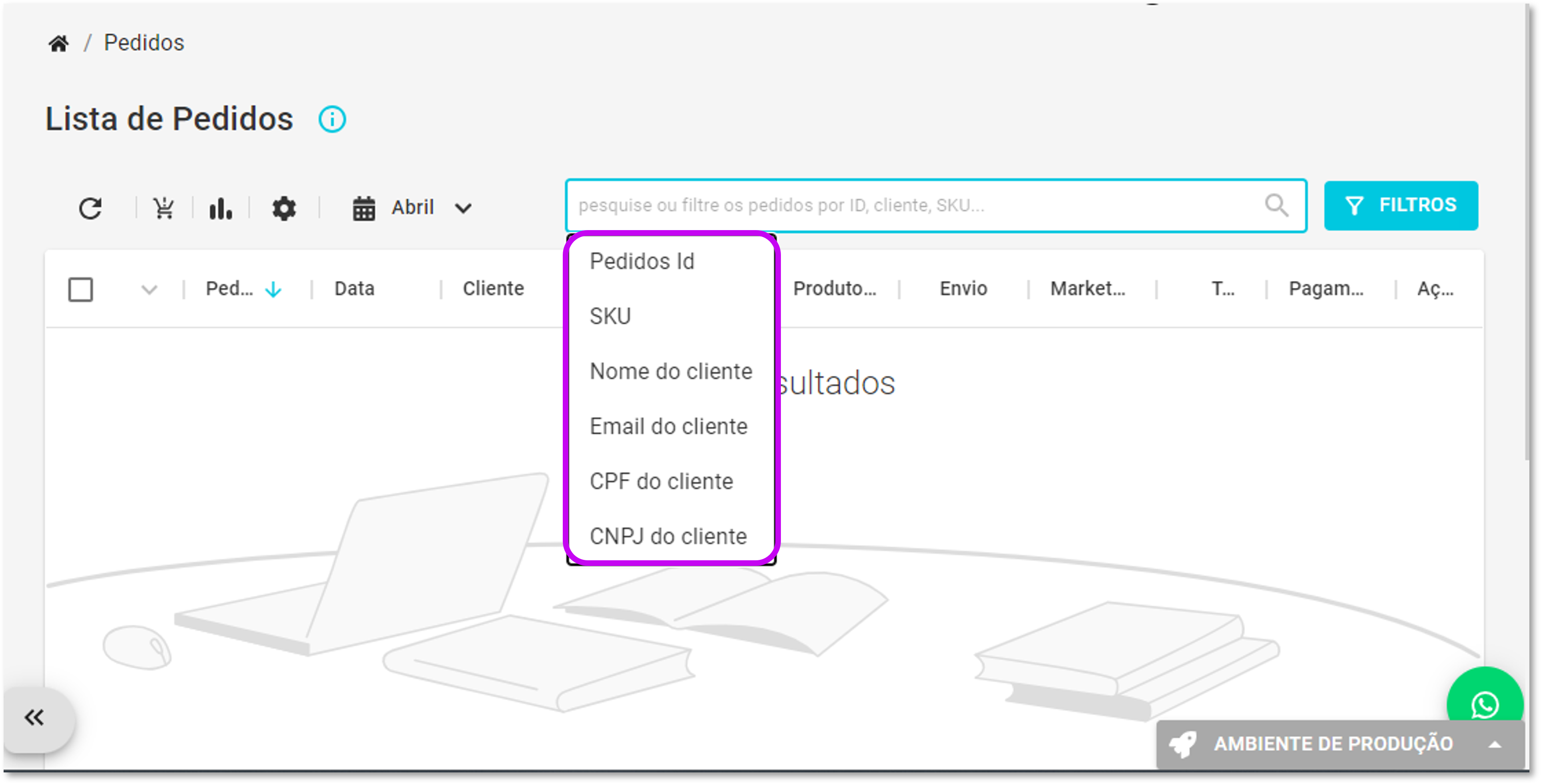 Pedidos Gerados – Wake Tech