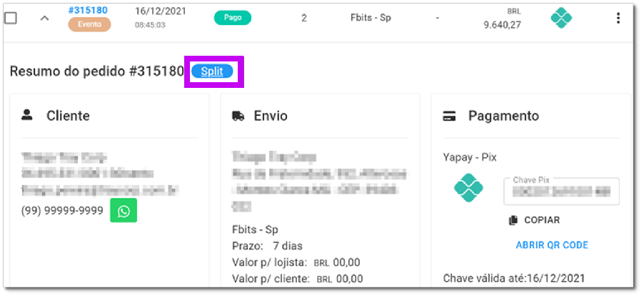Pedidos Gerados – Wake Tech