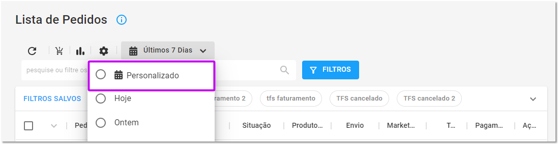 Pedidos Gerados – Wake Tech